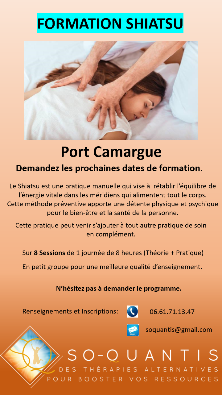 Formation Shiatsu et Massage Janvier 2024